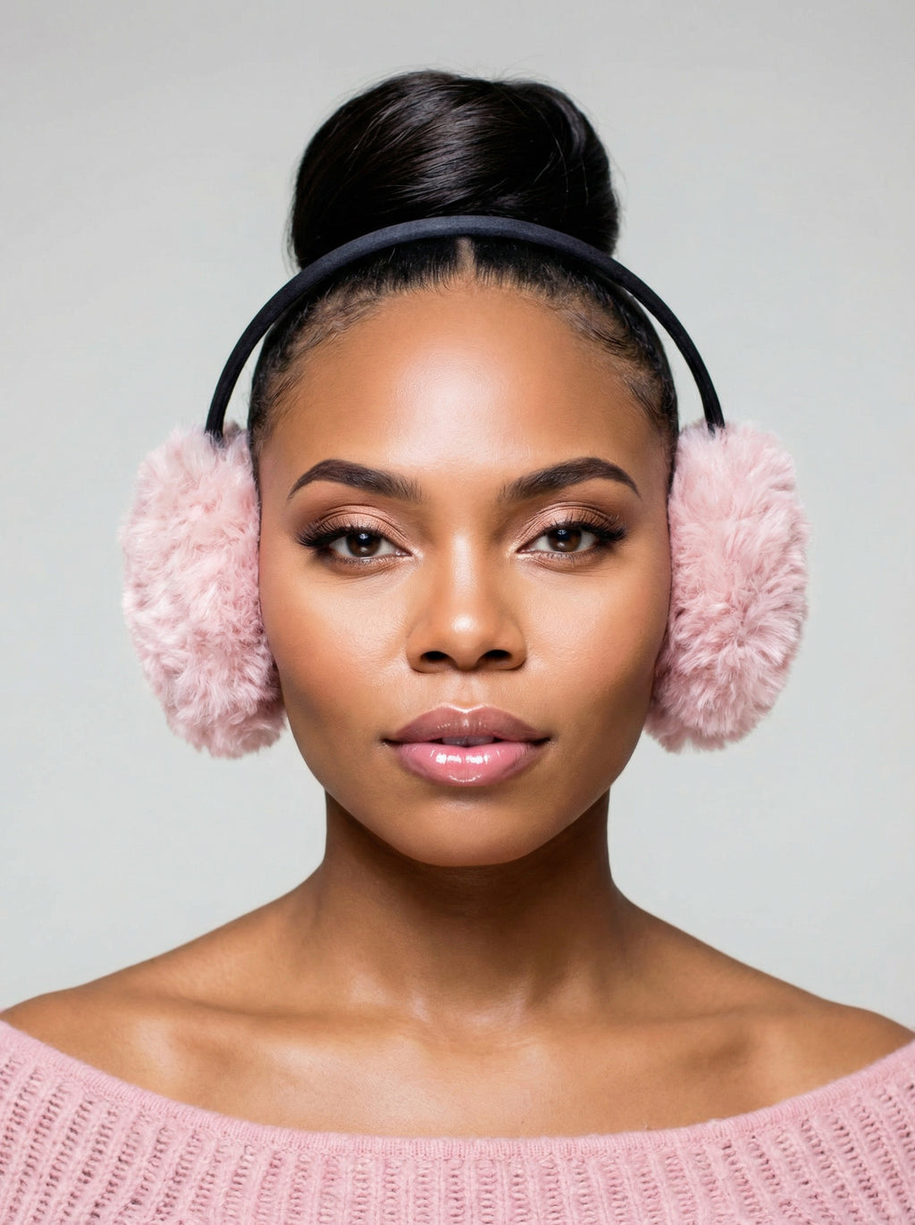 Pink Faux Fur Earmuffs – Zuri Craftworks
